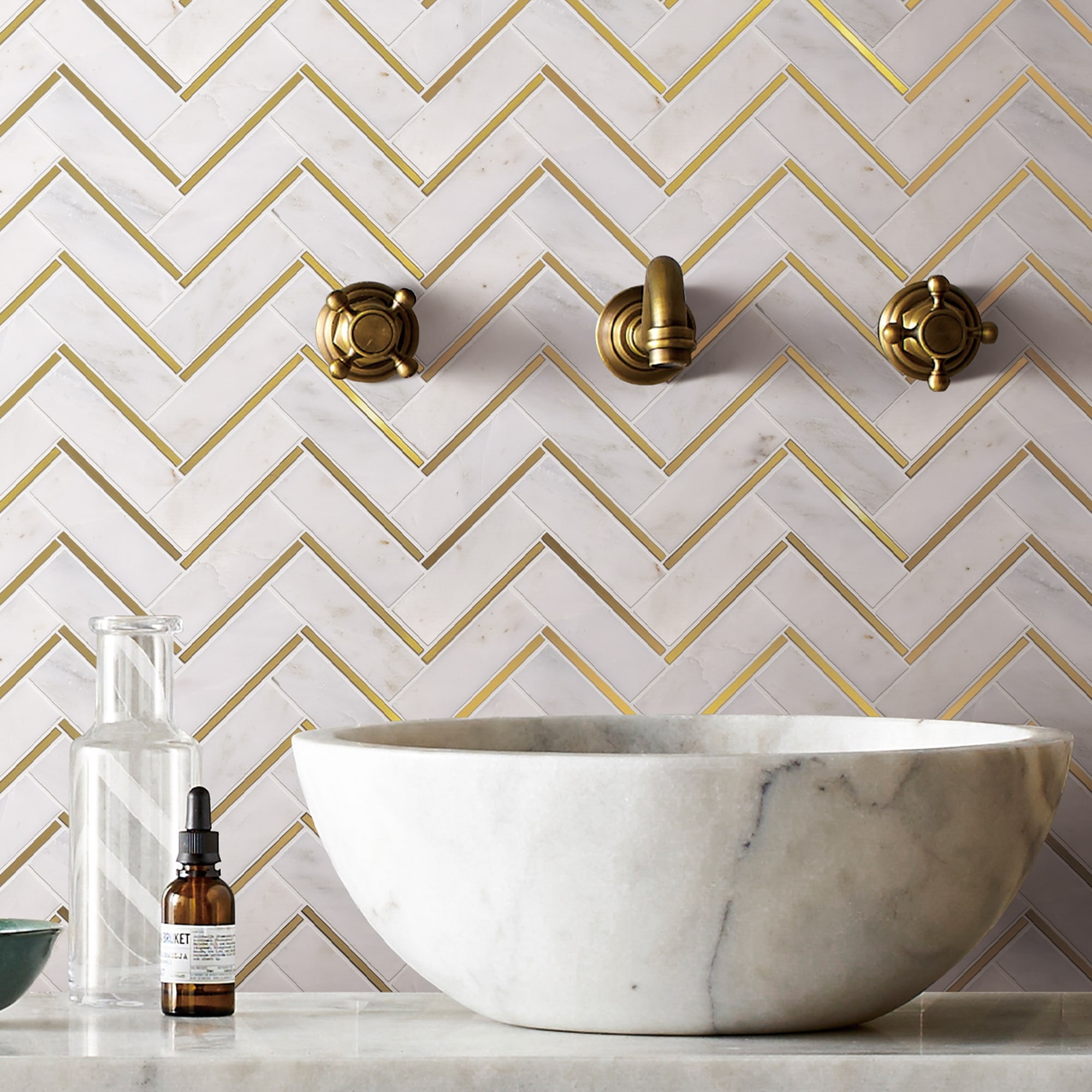 Gold Marble Backsplash Tiles - Bed Bath & Beyond