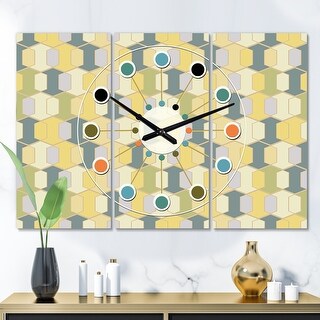 Designart 'Abstract Retro Geometrical Design II' Oversized Mid-Century ...