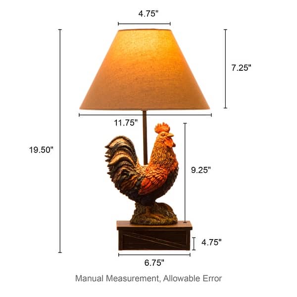 Glitzhome Polyresin Farmhouse Truck or Rooster Table Lamp - Bed Bath ...