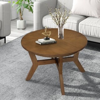 32inch Wood Round Coffee Table for Living Room - Bed Bath & Beyond ...