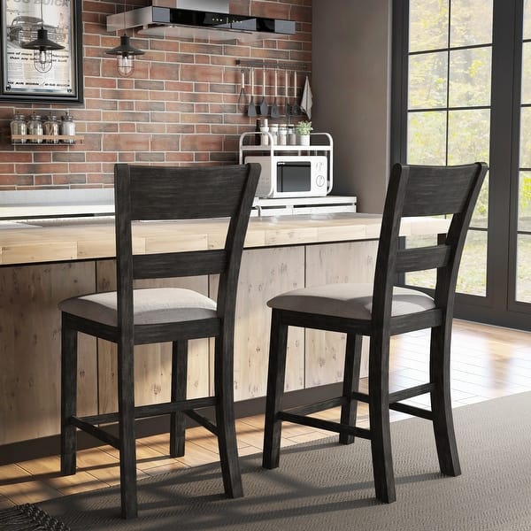 Caza Rustic Black Counter Height Chairs (Set of 2) by Furniture of ...