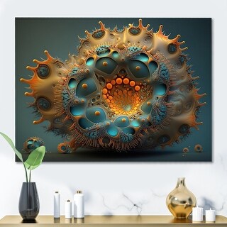 Designart "Fractal Nucleus In White II" Modern Geometric Canvas Wall ...