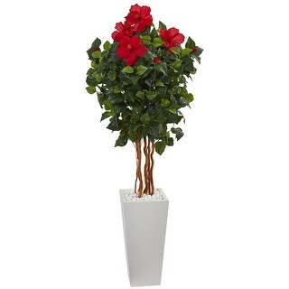 Artificial Hibiscus Tree with Red Blooms 5 Ft - 5' - Bed Bath & Beyond ...