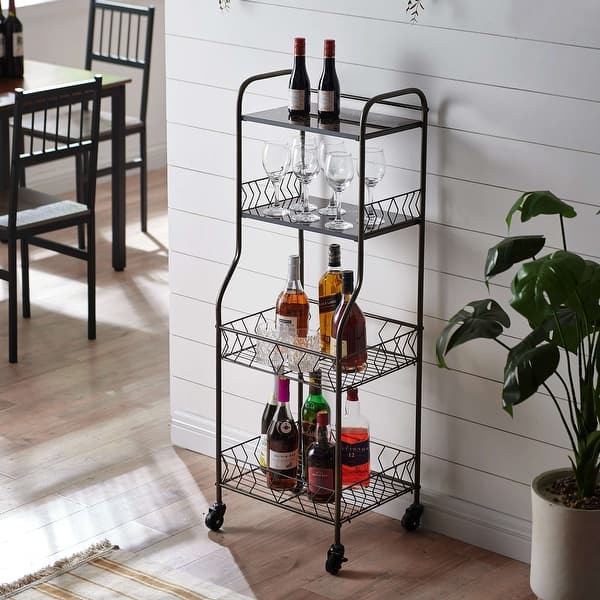 Rolling Bakers Rack (Black) - Bed Bath & Beyond - 39101344