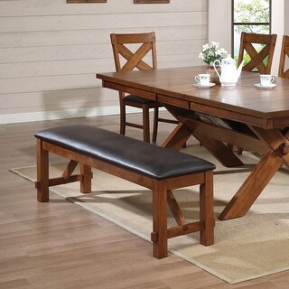 Apollo Bench in Espresso PU & Walnut - Bed Bath & Beyond - 36358325