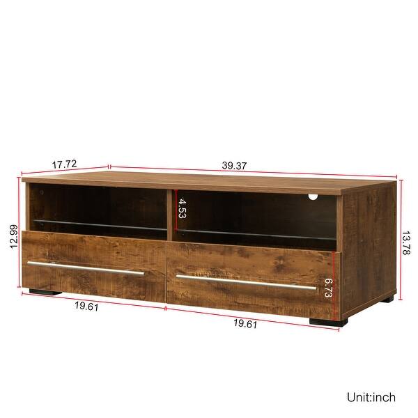 TV Stand for 43 Inch TV, Rustic Entertainment Center Media TV Console ...