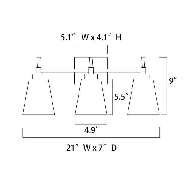 Brushed Nickel 3-Light Modern Vanity Light with Clear Cone Glass Shades ...