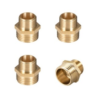 Brass Pipe Fitting Reducing Hex Nipple 3/8"x 1/2" G Male Pipe Brass ...