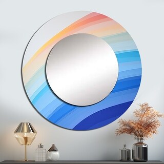 Designart "Colorful Rainbow Arc Of Simplicity I" Rainbow Round Office ...