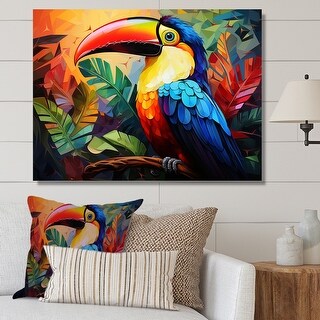 Designart "Yellow And Green Toucan Mosaic II" Toucan Wall Décor Blue ...