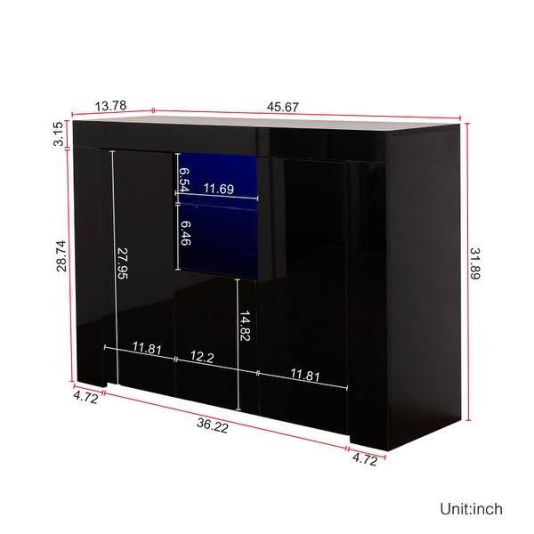 LED Light Buffet Storage Cabinet Hallway TV Stand for Living Room - Bed ...