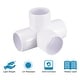 6Pack 4 Way PVC Elbow Fittings, 1-1/4 Inch PVC Pipe Fitting Connectors ...