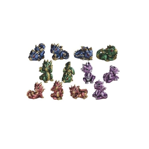Q-Max 12-Piece Medieval Miniature Dragons in Different Poses and Color ...
