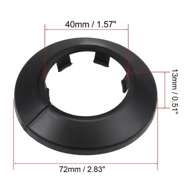 40mm Pipe Cover Decoration PP Plastic Water Pipe Escutcheon Black 4pcs ...
