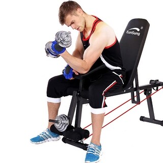 BOSCARE Folding Sit Up Dumbbell Bench Home Gym Adjustable Weight Bench ...
