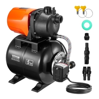 1 HP Shallow Well Pump with Pressure Tank, 1000 GPH/3700 L/H, with 164 ...