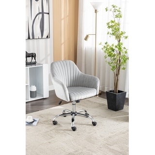 Home Office Leisure Chair Light Gray Vanity Chair for Office, Study ...