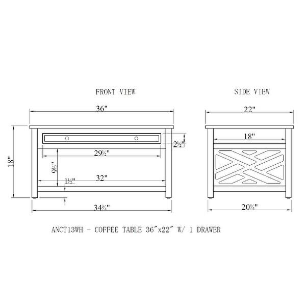 Altadena 36-inch Wide Wood Coffee Table with 1 Drawer - Bed Bath ...