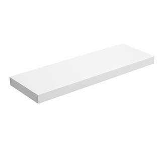 24 Inch Wood Wall Mounted Floating Shelf, Rectangular, White - Bed Bath ...