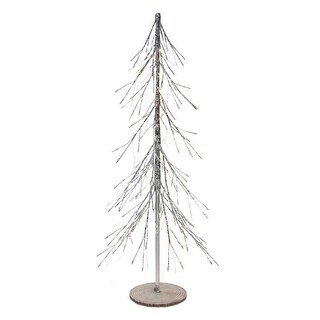 48” Silver Polyresin Christmas Tree With LED Lights - Bed Bath & Beyond ...
