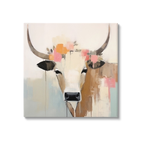 Stupell Soft Cattle Abstraction Canvas Wall Art Design by Irena Orlov ...