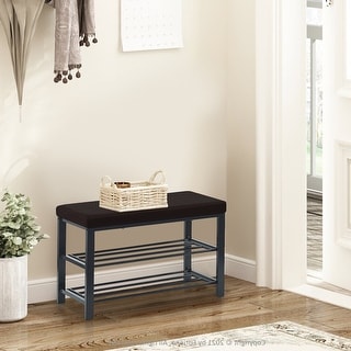 Bedroom storage bench with shelf with cushion seat - Bed Bath & Beyond ...