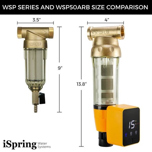 iSpring Resuable Spin-down Sediment Water Filter,Auto Flushing Module ...