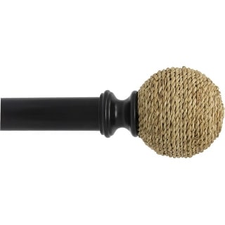 Natural Jute Ball Curtain Drapery Rod, 1-inch Diameter - Bed Bath ...