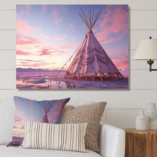 Designart "Purple Native Tipi Dreamcatcher Whispers I" Native American ...