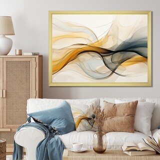 Designart "Undefined Continuation Liquid Retro Waves" Abstract Shapes ...