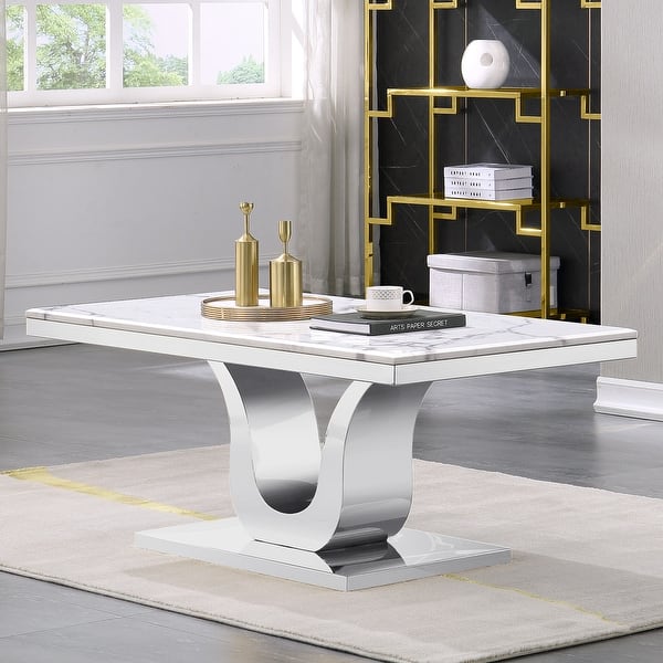 white rectangle coffee table