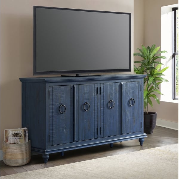 Central Park 65-inch Solid Wood 4-door TV Stand Console - 35 inches ...