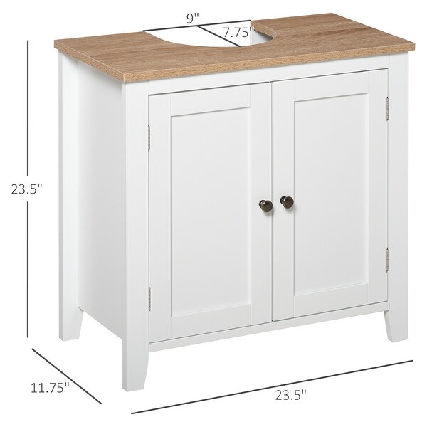 Homcom Bathroom Pedestal Under Sink Cabinet White White