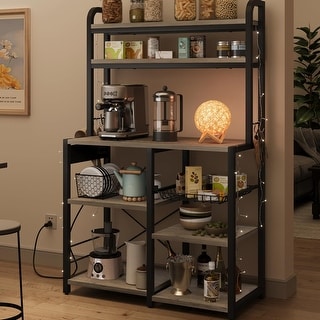 Stand Bakers Rack with Power Outlet, Kitchen Baker Rack, 6-Tier Large ...