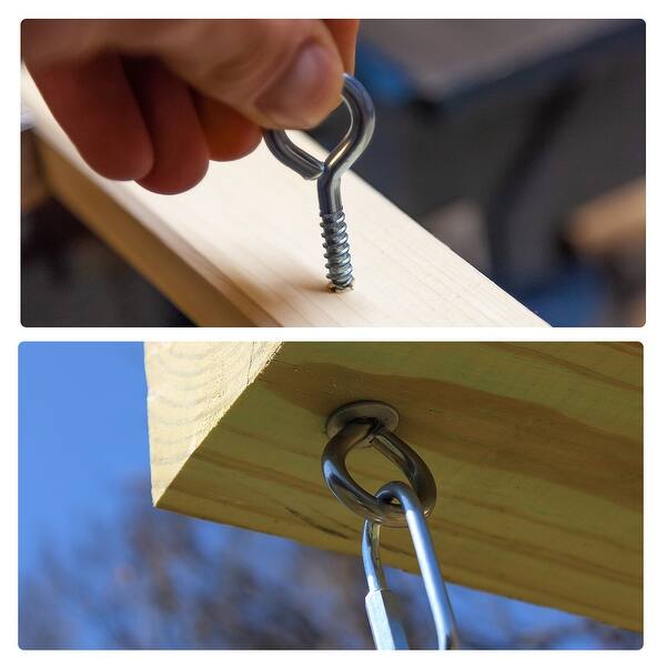 6.8mm Inner Dia 22mm Length Self-Tapping Eye Screw Hook 100pcs - Silver ...