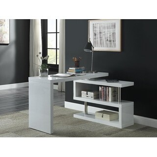 47" Buck II Swivel Computer Desk Writing Table with 2 Open Compartment ...