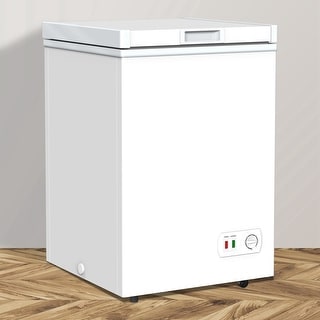 3.5 Cu. Ft Modern White Small Deep Freezer with Removable Basket - Bed ...