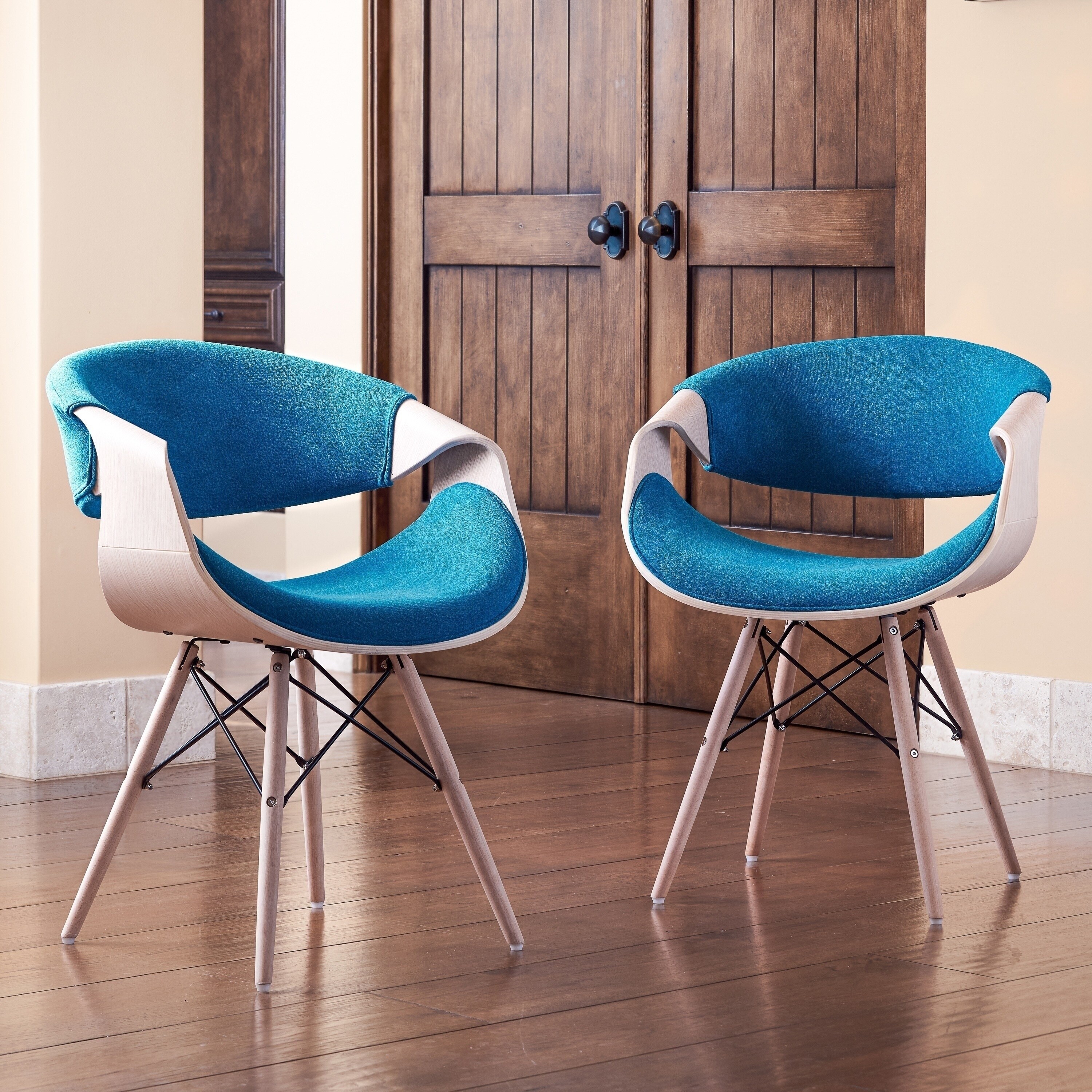 CARSON TEAL maltese VELVET DINING ARM