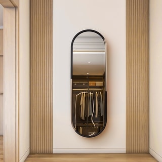 Allan Andrews Handcrafted Black & Brass Metal Framed Capsule Mirror ...