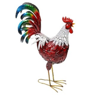 Exhart Red Metal Rooster Garden Statue - Bed Bath & Beyond - 19994569