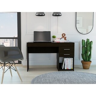 Rectangular 2 Drawer Computer Desk with One Lower Shelf and 2 Drawer ...