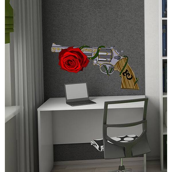 Rose Revolver Sticker, Rose Revolver Decal, Rose Revolver Wall Art ...