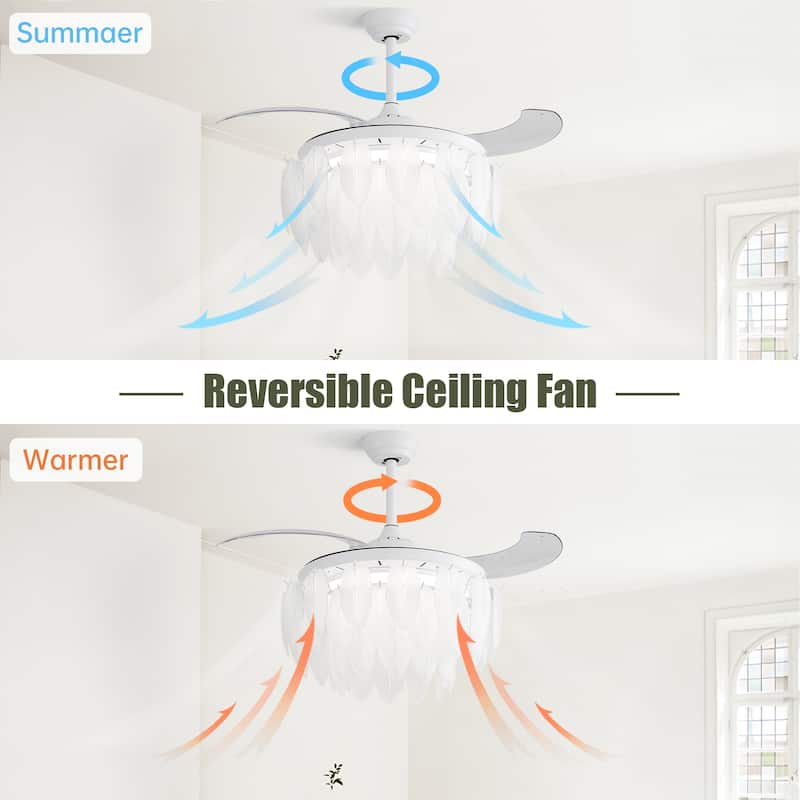 Design Feather Crystal Ceiling Fan With Light - On Sale - Bed Bath ...