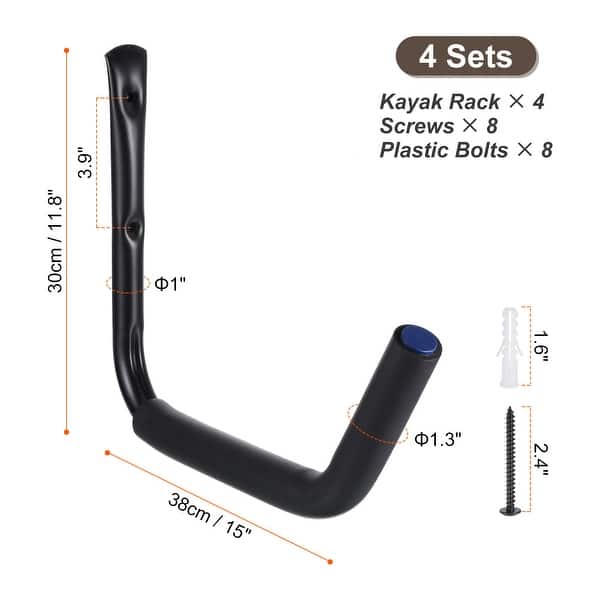 4Pcs Kayak Storage Racks Wall Mount Kayak Hook Canoe Hanger Garage ...