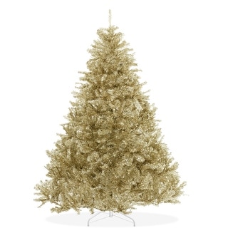 6ft Gold Artificial Holiday Christmas Tree with Metal Stand - 6 ft ...