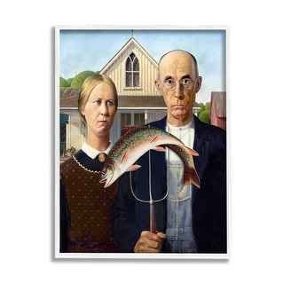 Stupell American Gothic with Fish Framed Giclee Art Design by Birch&Ink ...