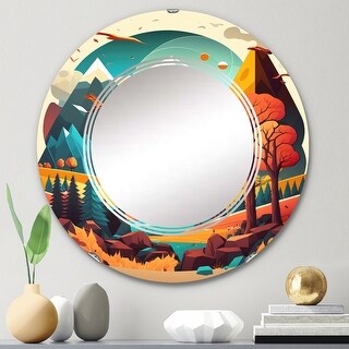 Designart 'Summer Scene In Modern Vector' Printed Modern Landscape ...