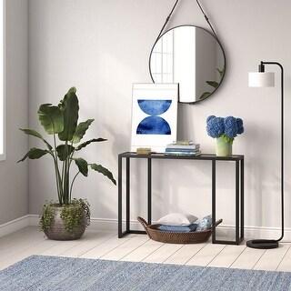 Traditional Metal Black and Bronze Finish Console Table - 54 x 84 - Bed ...