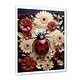 Designart "Curious Paper Mache Ladybug Garden " Ladybug Framed Wall ...