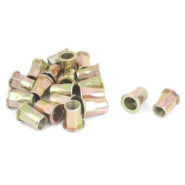20 Pcs M10 Flat Head Hex Body Open End Blind Rivet Nuts Nutserts ...